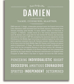 Damien | Name Art Print – Name Stories
