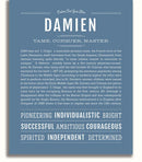 Damien | Name Art Print – Name Stories