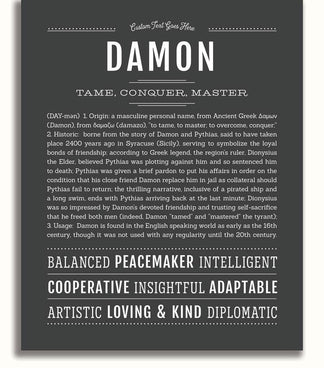 Damon | Name Art Print – Name Stories