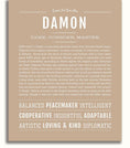 Damon | Name Art Print – Name Stories