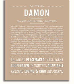 Damon | Name Art Print – Name Stories