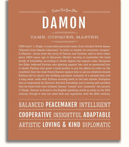 Damon | Name Art Print – Name Stories
