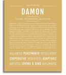 Damon | Name Art Print – Name Stories