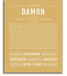 Damon | Name Art Print – Name Stories