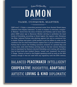 Damon | Name Art Print – Name Stories