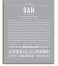 Dan Personalized Name Meaning Art Prints – Name Stories