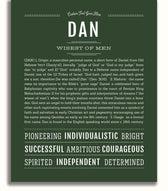 Dan Personalized Name Meaning Art Prints – Name Stories