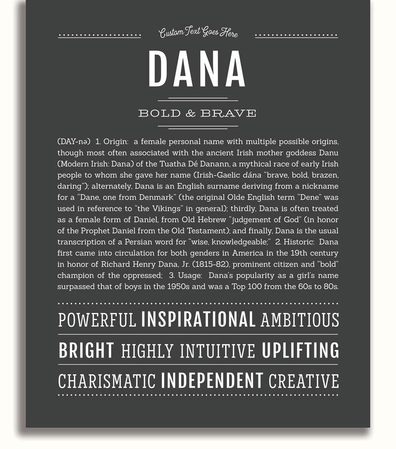 Dana Personalized Name Meaning Art Prints – Name Stories