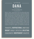 Dana Personalized Name Meaning Art Prints – Name Stories