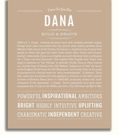 Dana Personalized Name Meaning Art Prints – Name Stories