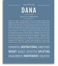 Dana Personalized Name Meaning Art Prints – Name Stories