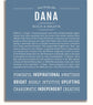 Dana Personalized Name Meaning Art Prints – Name Stories