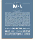 Dana Personalized Name Meaning Art Prints – Name Stories