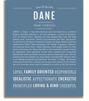 Dane Personalized Name Meaning Art Prints – Name Stories
