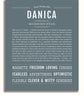 Danica Personalized Name Meaning Art Prints – Name Stories