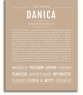 Danica Personalized Name Meaning Art Prints – Name Stories