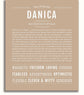 Danica Personalized Name Meaning Art Prints – Name Stories