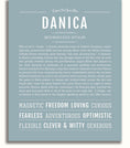 Danica Personalized Name Meaning Art Prints – Name Stories