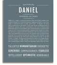 Daniel Personalized Name Meaning Art Prints – Name Stories