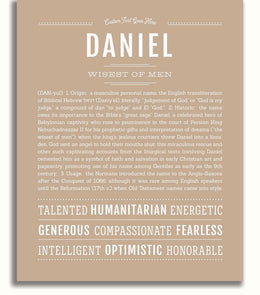 Daniel Personalized Name Meaning Art Prints – Name Stories