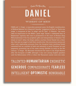 Daniel Personalized Name Meaning Art Prints – Name Stories