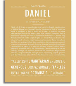 Daniel Personalized Name Meaning Art Prints – Name Stories