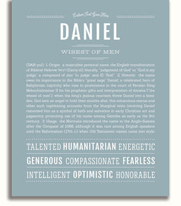 Daniel Personalized Name Meaning Art Prints – Name Stories