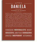 Daniela Personalized Name Meaning Art Prints – Name Stories