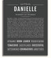 Danielle Personalized Name Meaning Art Prints – Name Stories