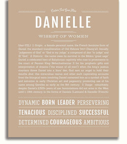 Danielle Personalized Name Meaning Art Prints – Name Stories