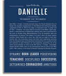 Danielle Personalized Name Meaning Art Prints – Name Stories