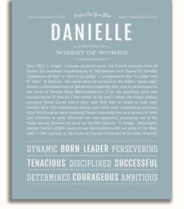 Danielle Personalized Name Meaning Art Prints – Name Stories