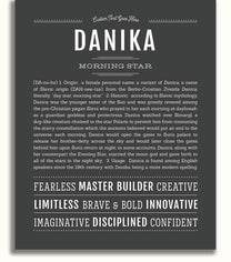 Danika | Name Art Print – Name Stories