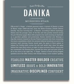 Danika | Name Art Print – Name Stories