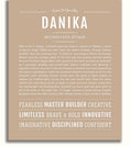 Danika | Name Art Print – Name Stories