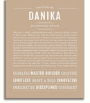 Danika Personalized Name Meaning Art Prints – Name Stories
