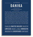 Danika Personalized Name Meaning Art Prints – Name Stories