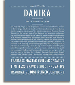 Danika Personalized Name Meaning Art Prints – Name Stories