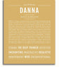 Danna Personalized Name Meaning Art Prints – Name Stories