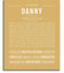 Danny Personalized Name Meaning Art Prints – Name Stories