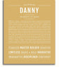 Danny Personalized Name Meaning Art Prints – Name Stories