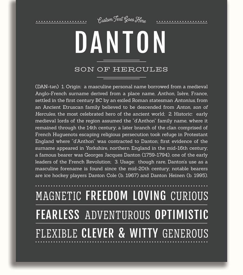Danton | Name Art Print – Name Stories