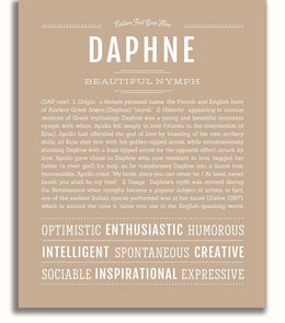 Daphne Personalized Name Meaning Art Prints – Name Stories