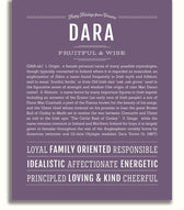 Dara Personalized Name Meaning Art Prints – Name Stories