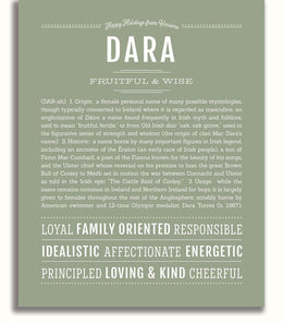 Dara Personalized Name Meaning Art Prints – Name Stories