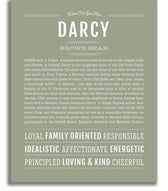 Darcy Personalized Name Meaning Art Prints – Name Stories