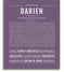 Darien Personalized Name Meaning Art Prints – Name Stories