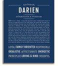 Darien Personalized Name Meaning Art Prints – Name Stories
