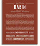 Darin Personalized Name Meaning Art Prints – Name Stories