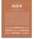Darin Personalized Name Meaning Art Prints – Name Stories